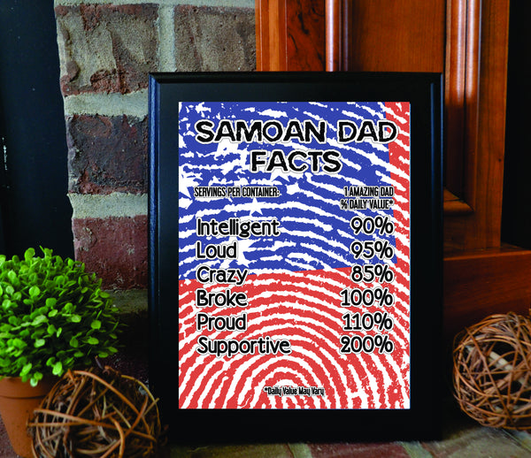 Samoan Dad Facts Sign – Awards2You